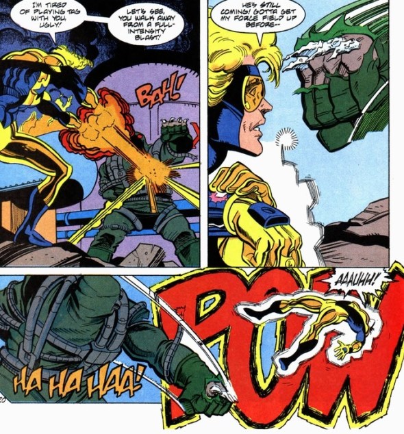Booster Gold vs. Doomsday | Arousing Grammar