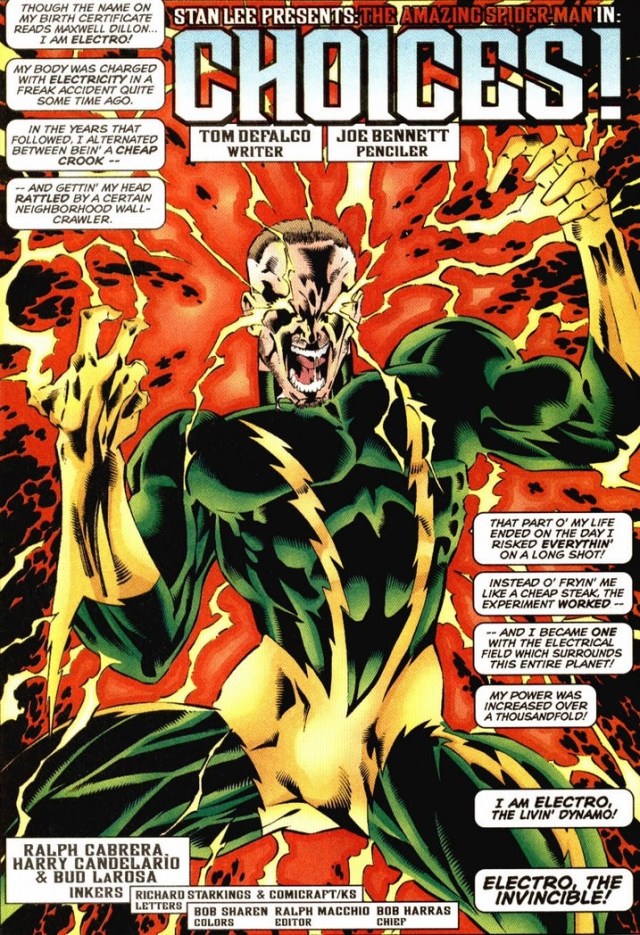 Electro Man Spiderman Comic